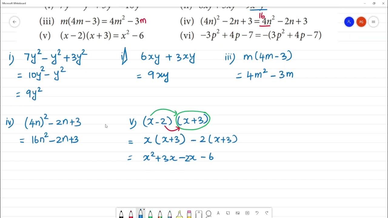 Class 8 TN Maths 3 ALGEBRA Exercise 3.2 6. Identify the errors and ...