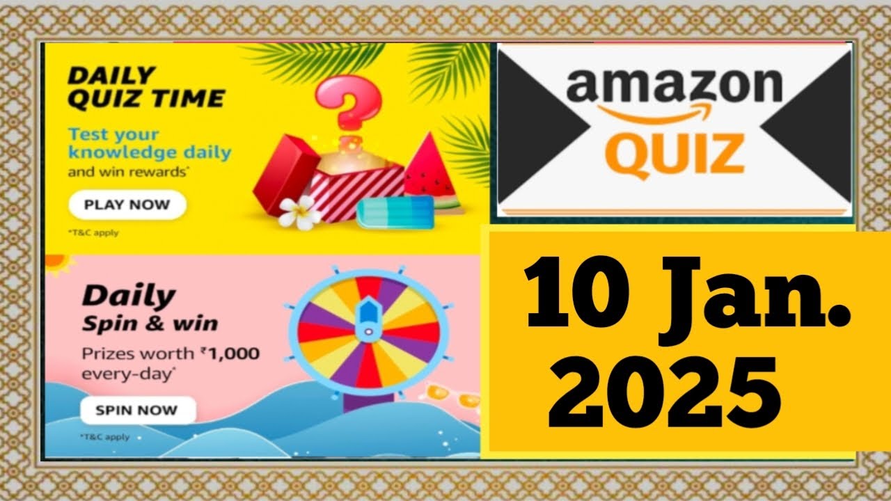 Amazon Daily Quiz Time Answers Today || Amazon Daily Quiz Today 10 ...