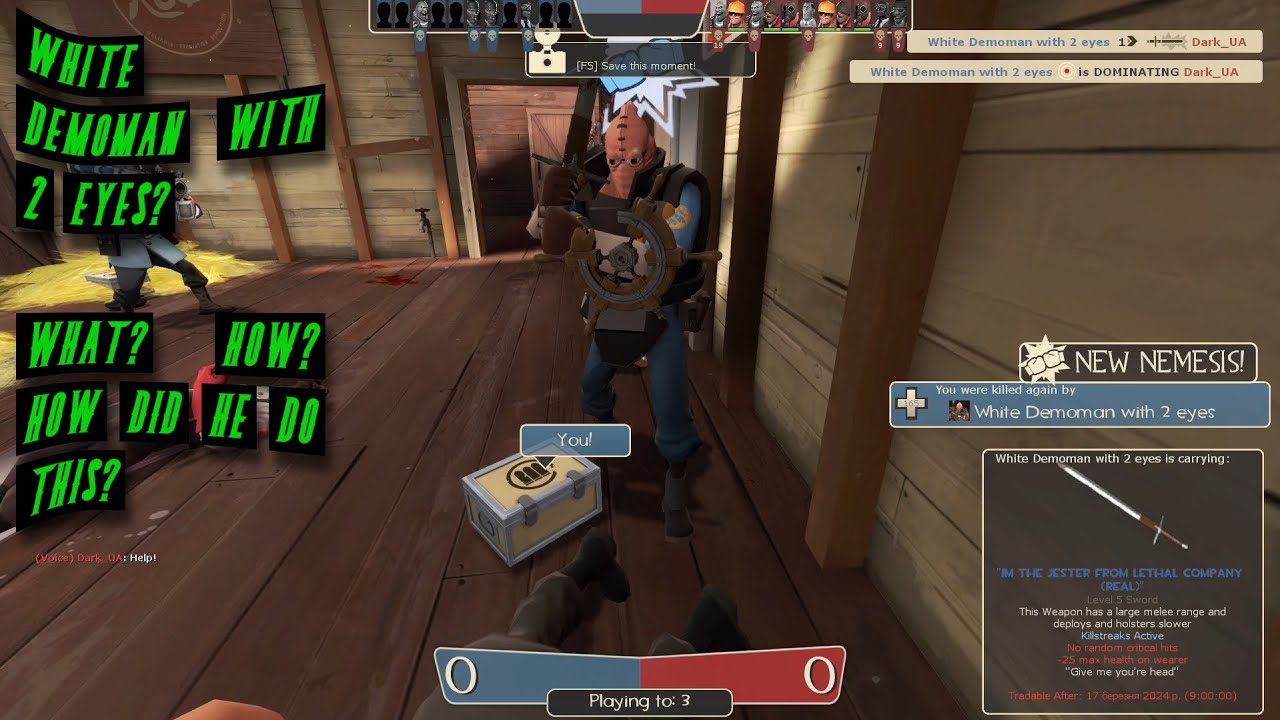 White demoman arrives on 2Fort - YouTube