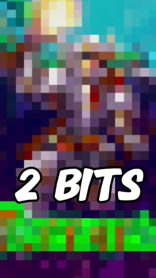 64 bits, 32 bits, 16 bits, 8 bits, 4 bits, 2 bits, 1 bit, half bit ...