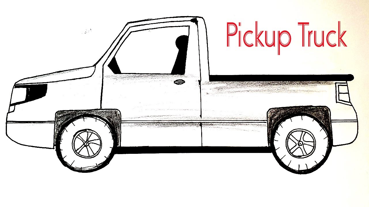 How To Draw Old Pickup Truck Easy Step By Step - YouTube