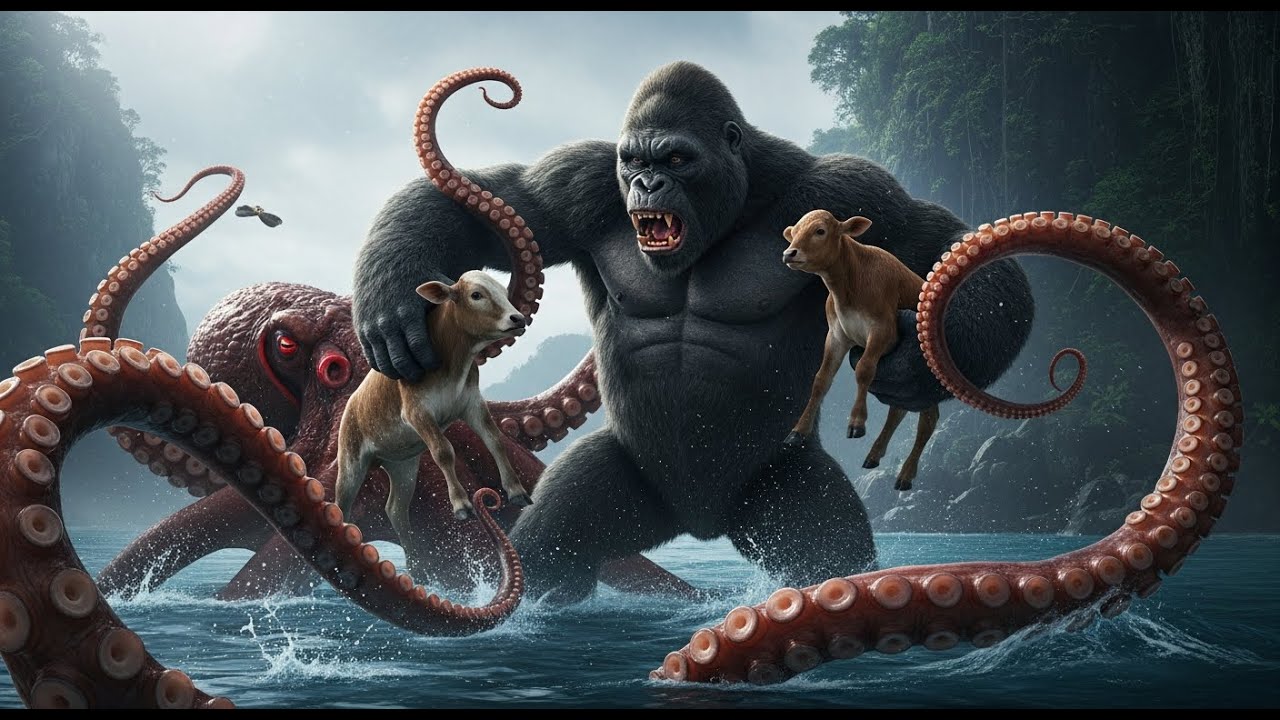 King Kong vs. Octopus: How KING KONG SAVES THE CALF FROM THE OCTOPUS ...