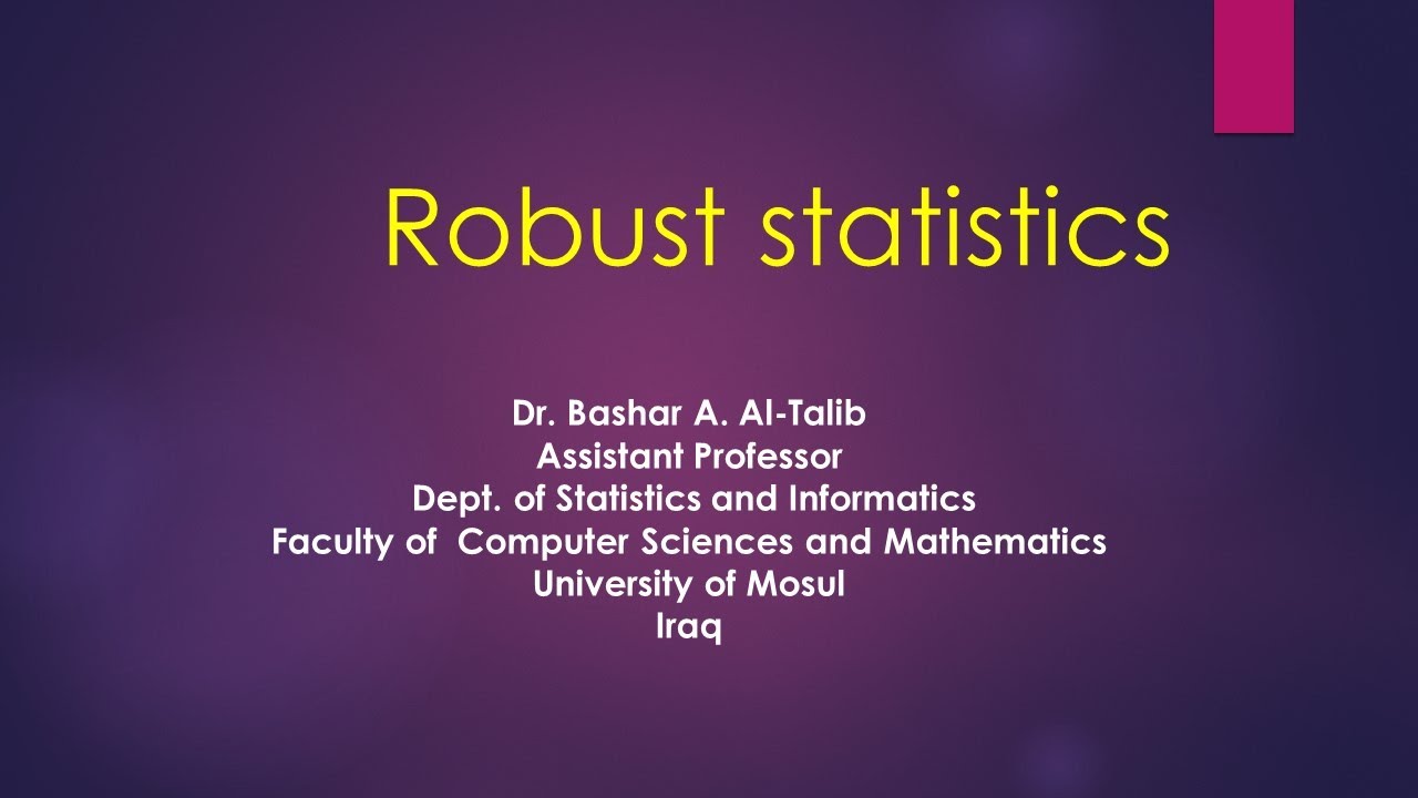 Robust Statistics Sem2 L1 Introduction - YouTube