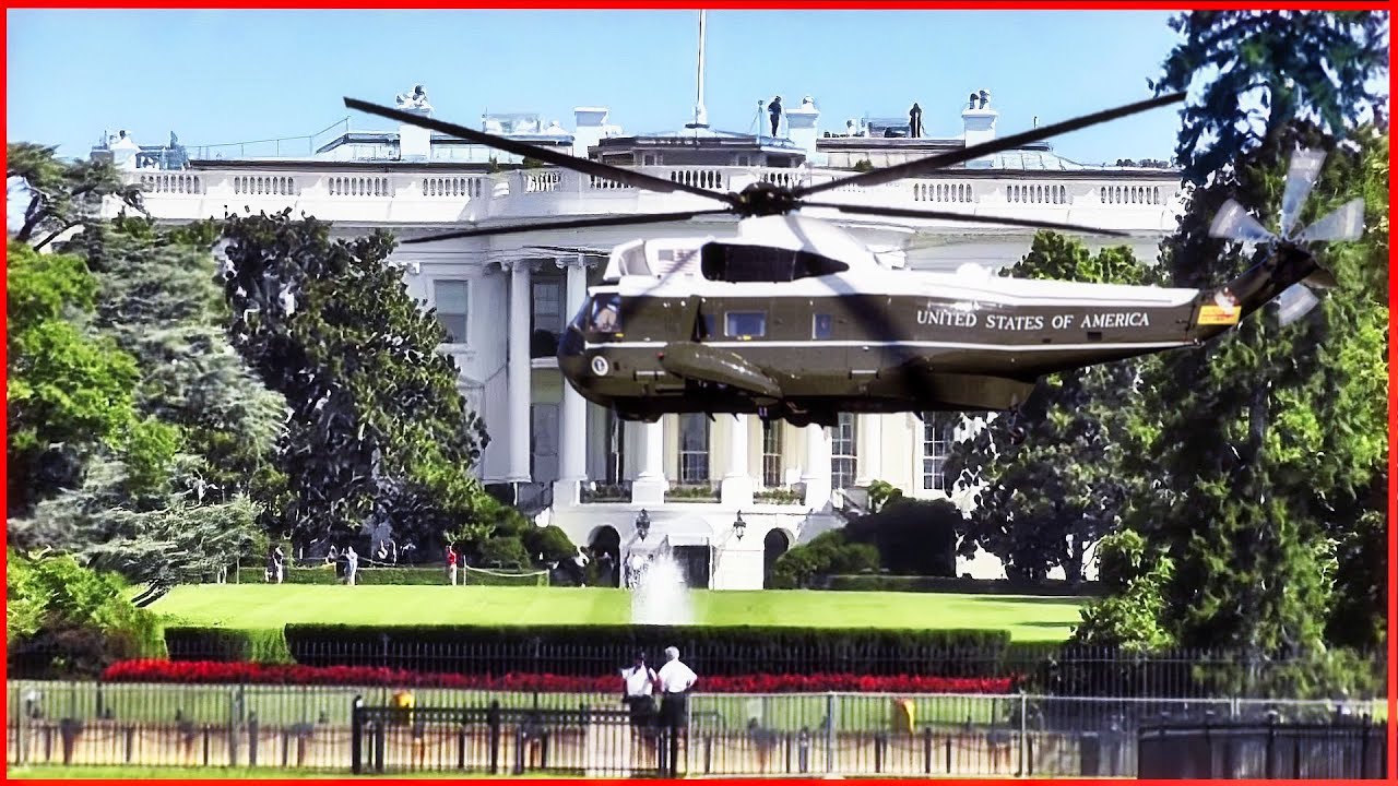 MARINE ONE landing at the White House - US President's official ...