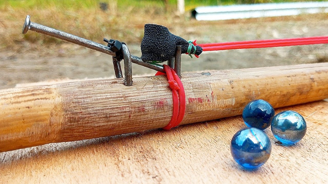 Diy nail slingshot - YouTube