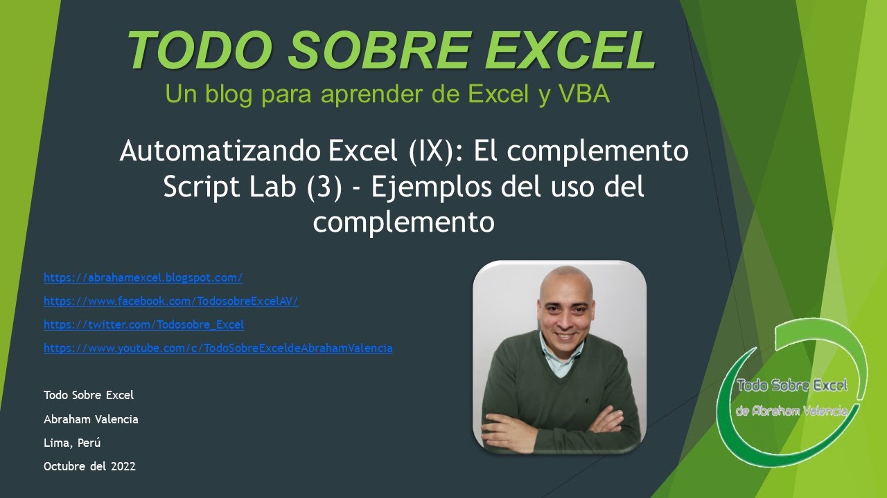 Automatizando Excel (IX): El complemento Script Lab (3) - Ejemplos del uso del complemento - YouTube
