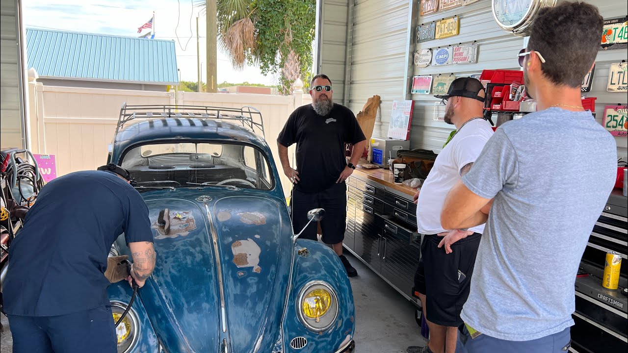 Welding on Rocky’s 1964 VW Beetle - Garage Talk Series - YouTube