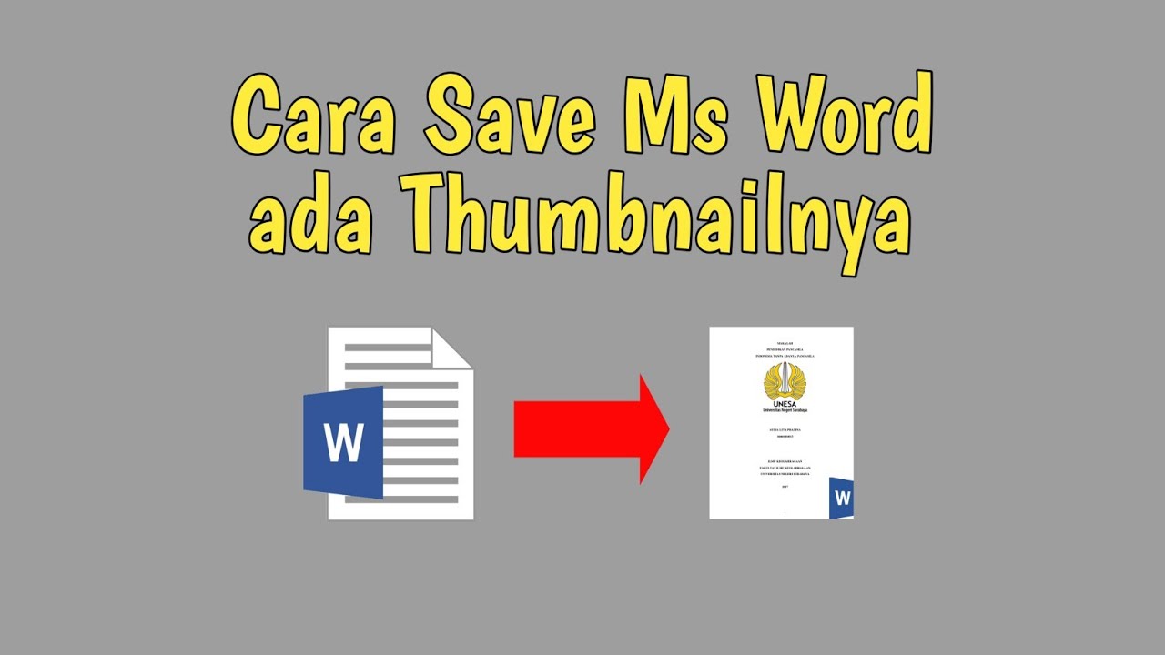 Cara Save Ms Word ada Thumbnail nya - YouTube