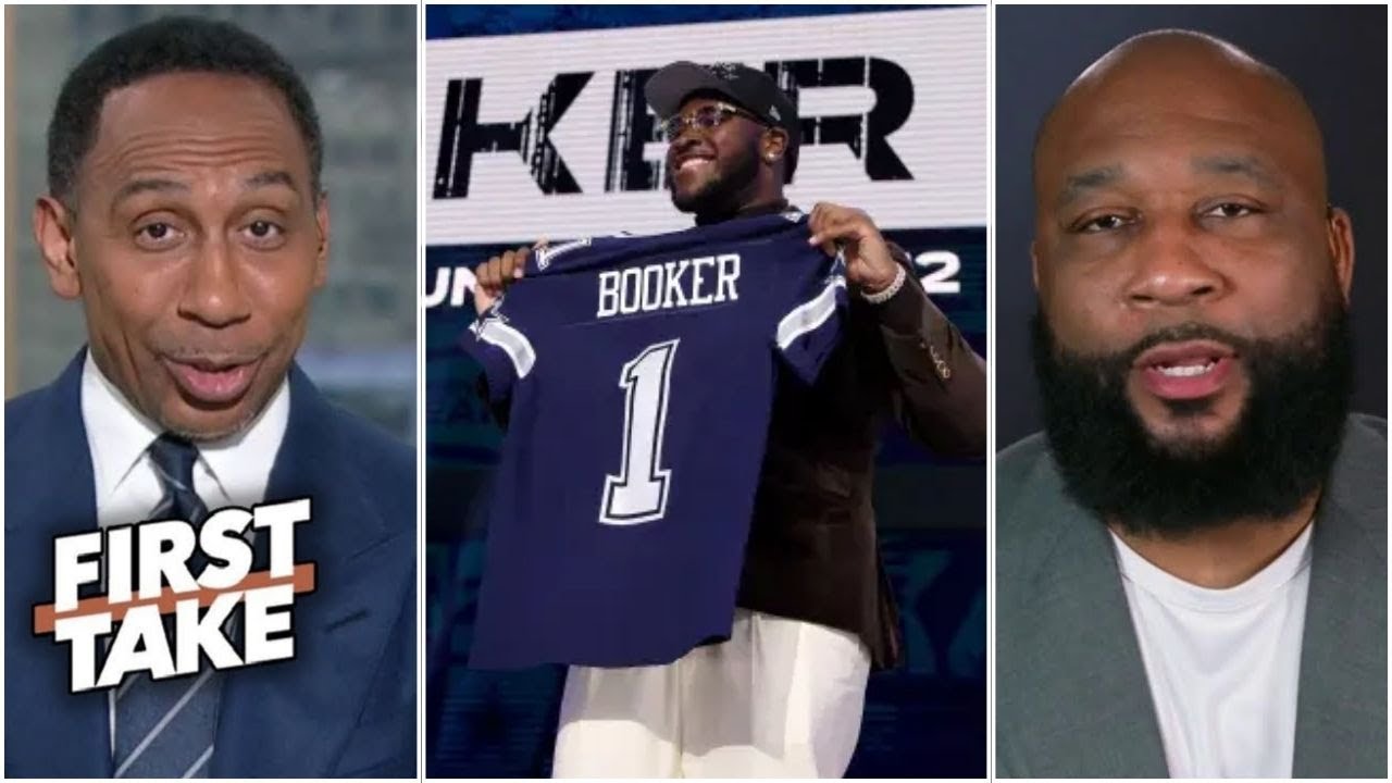 FIRST TAKE | Stephen A. ROASTs Cowboys drafting OG Tyler Booker over WR ...