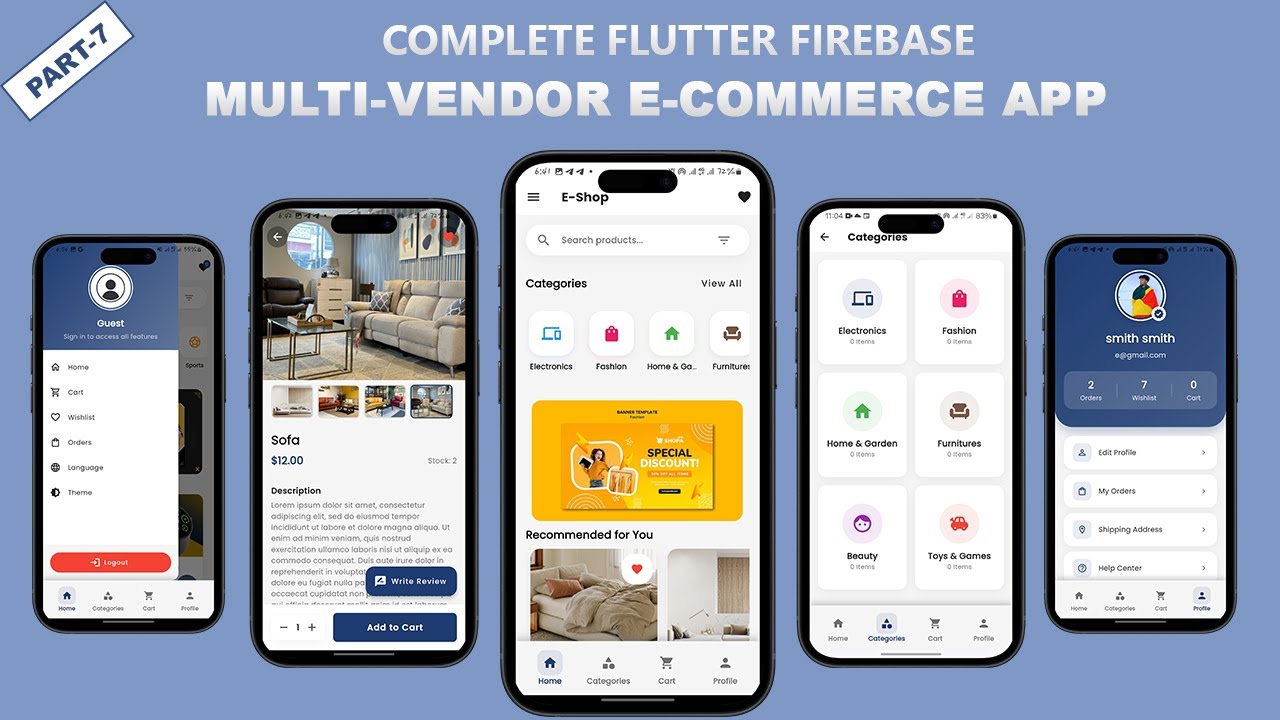 Complete Flutter Firebase Multi Vendor E Commerce App Part 7 Speed Code 2025 Youtube