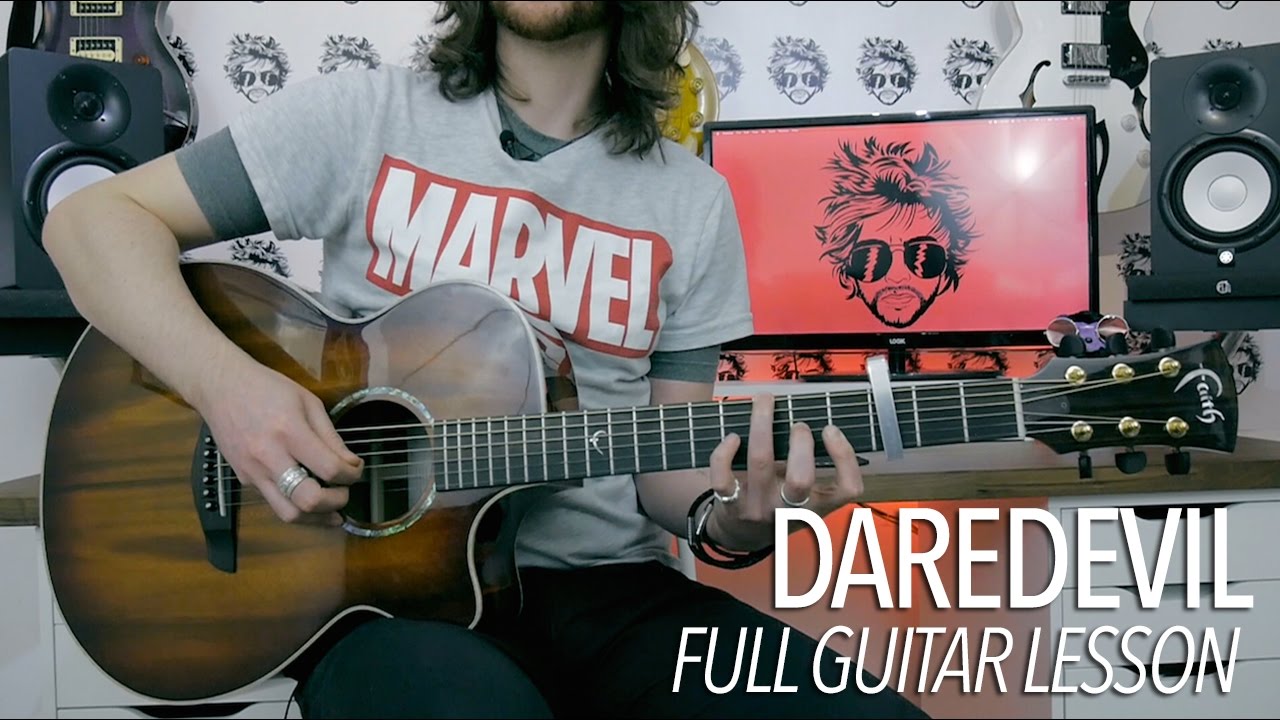 Daredevil - Main Theme (Full Acoustic Guitar Lesson) + TAB - YouTube