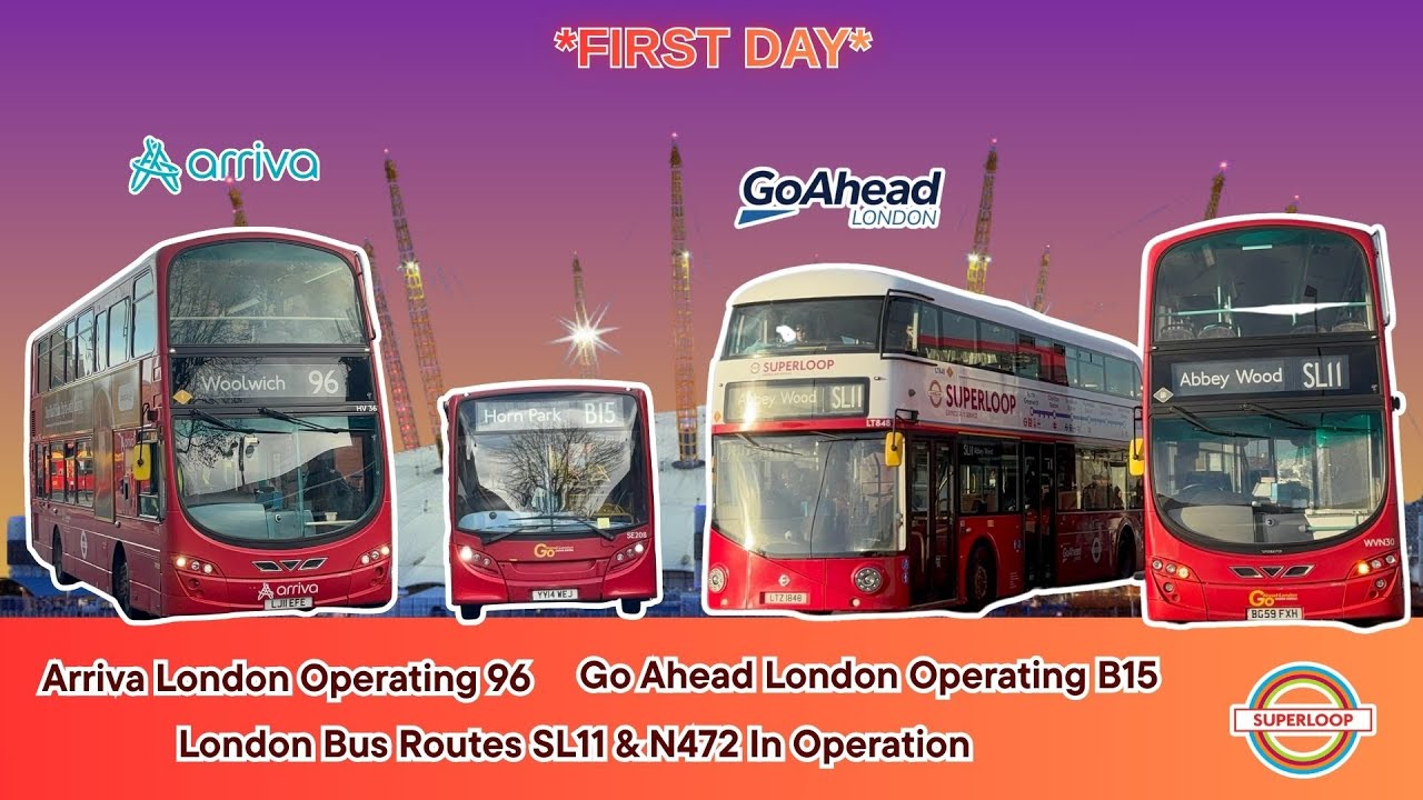 *FIRST DAY* Superloop SL11 & N472 in existence, Arriva operating 96 ...