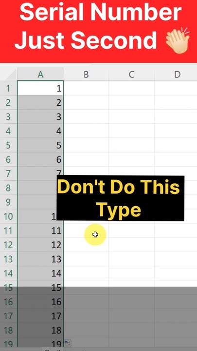 Serial Number Tricks in excel #excel #shortfeed #education #computer #excelformula #shorts - YouTube