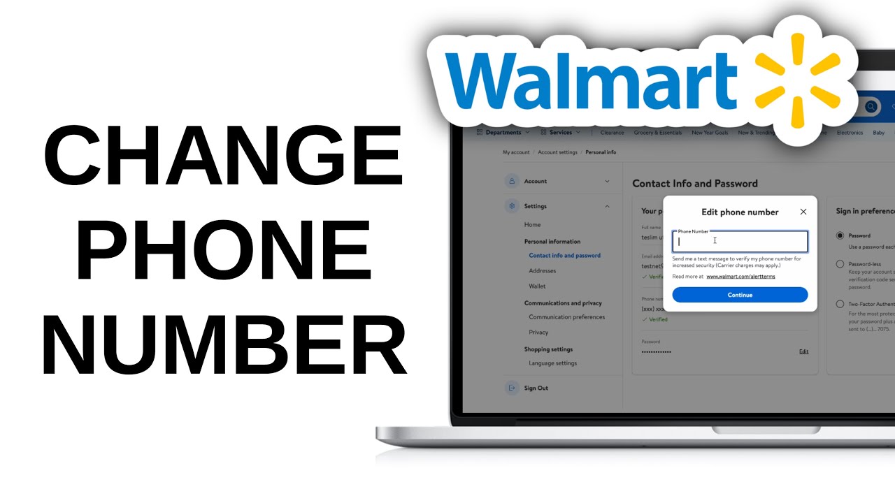 How to Change Phone Number on Walmart - YouTube