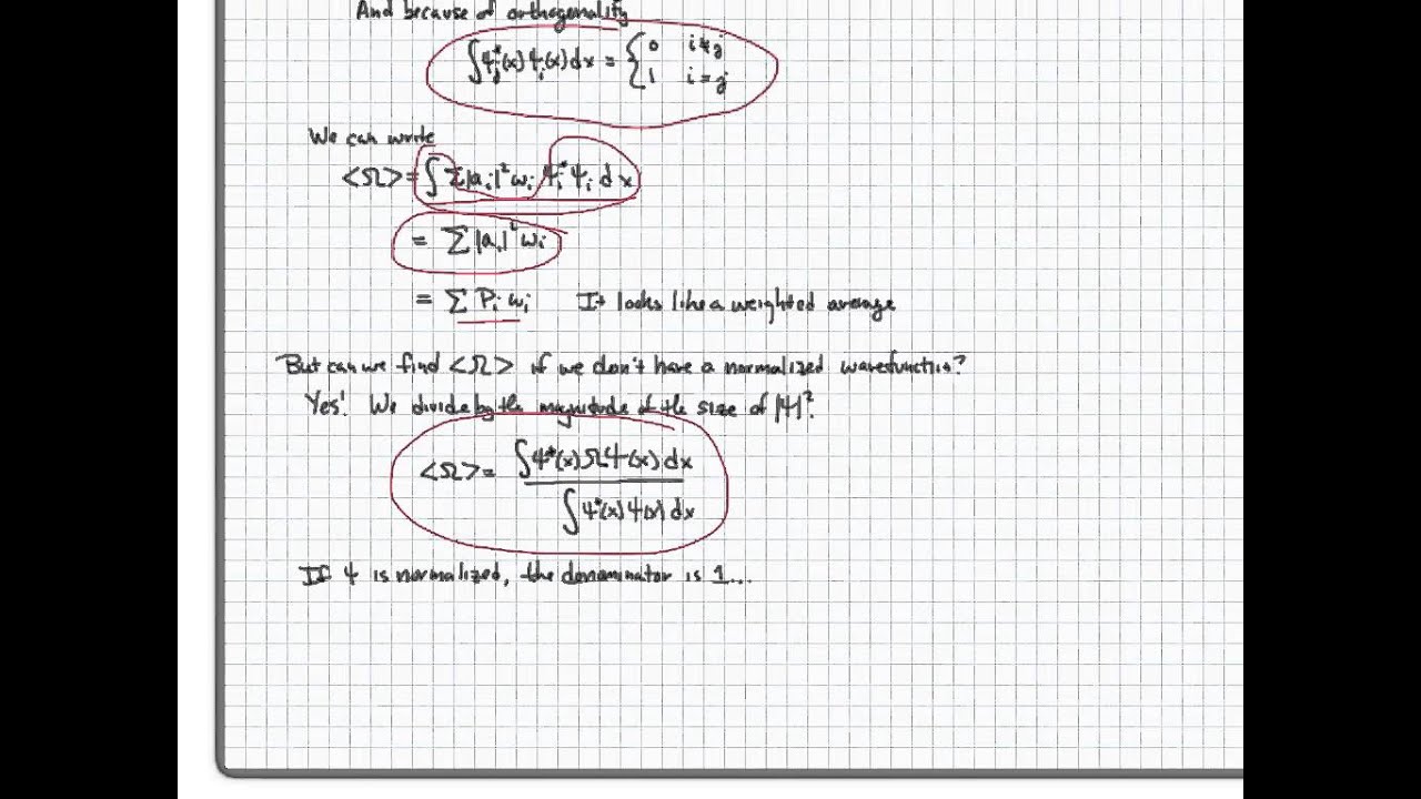 Expectation Values in Quantum Mechanics-9/8/13 - YouTube