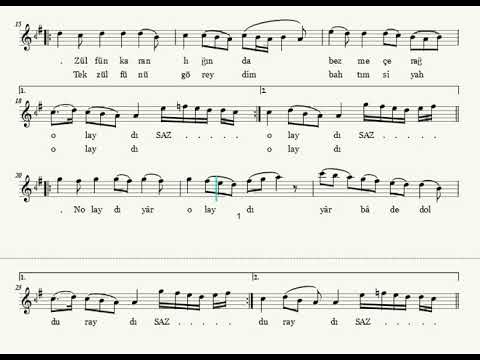 Sinemde Bir Tutuşmuş - Nota Eşliğinde Karaoke (Ahenk: Kız Neyi - 4 Ses - B)