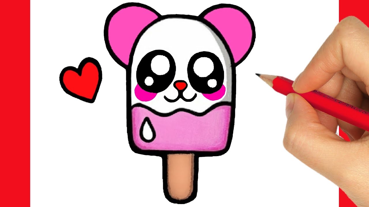 HOW TO DRAW A PANDA ICE CREAM EASY STEP BY STEP - YouTube