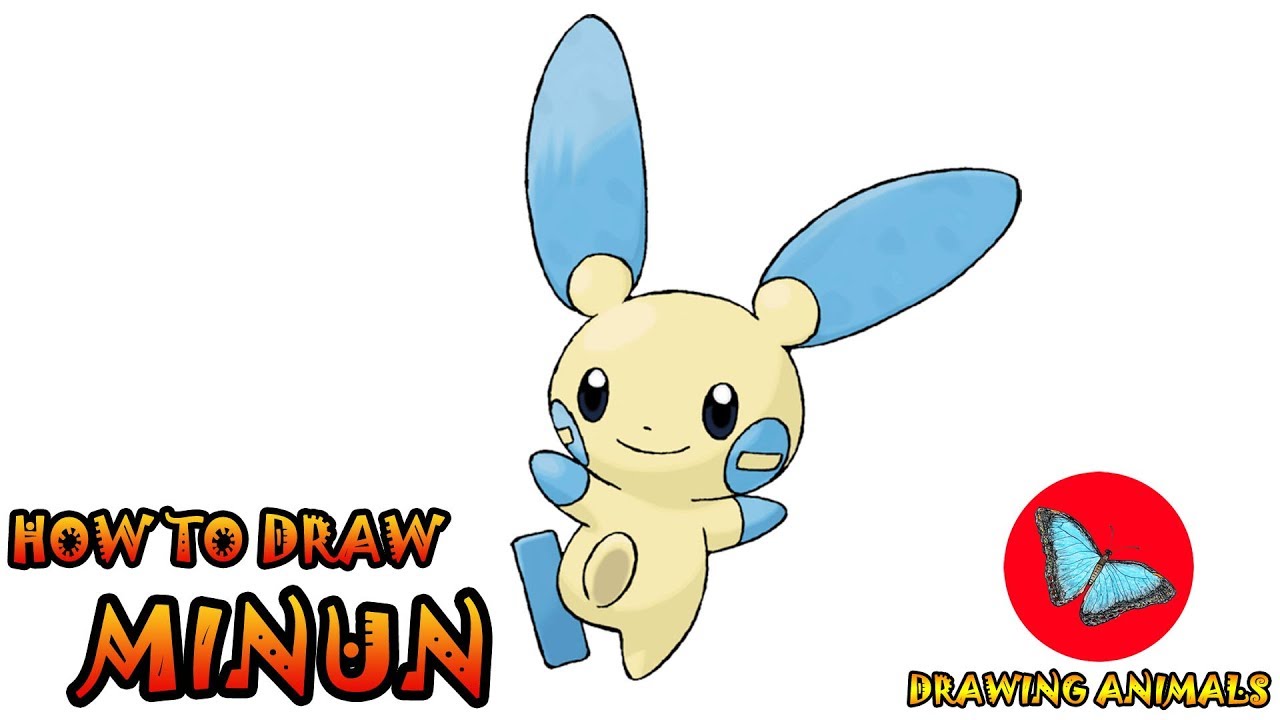 How To Draw Minun Pokemon | Coloring and Drawing For Kids - YouTube