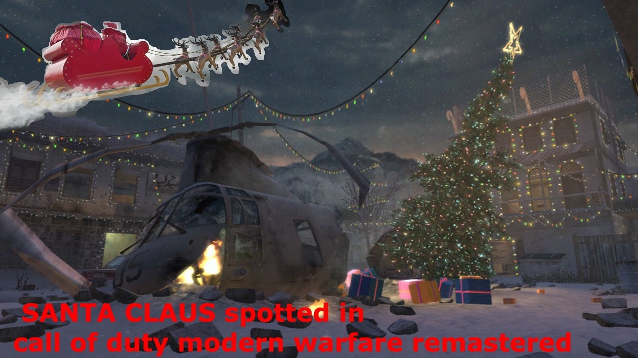 SANTA CLAUS spotted in call of duty modern warfare remastered - YouTube