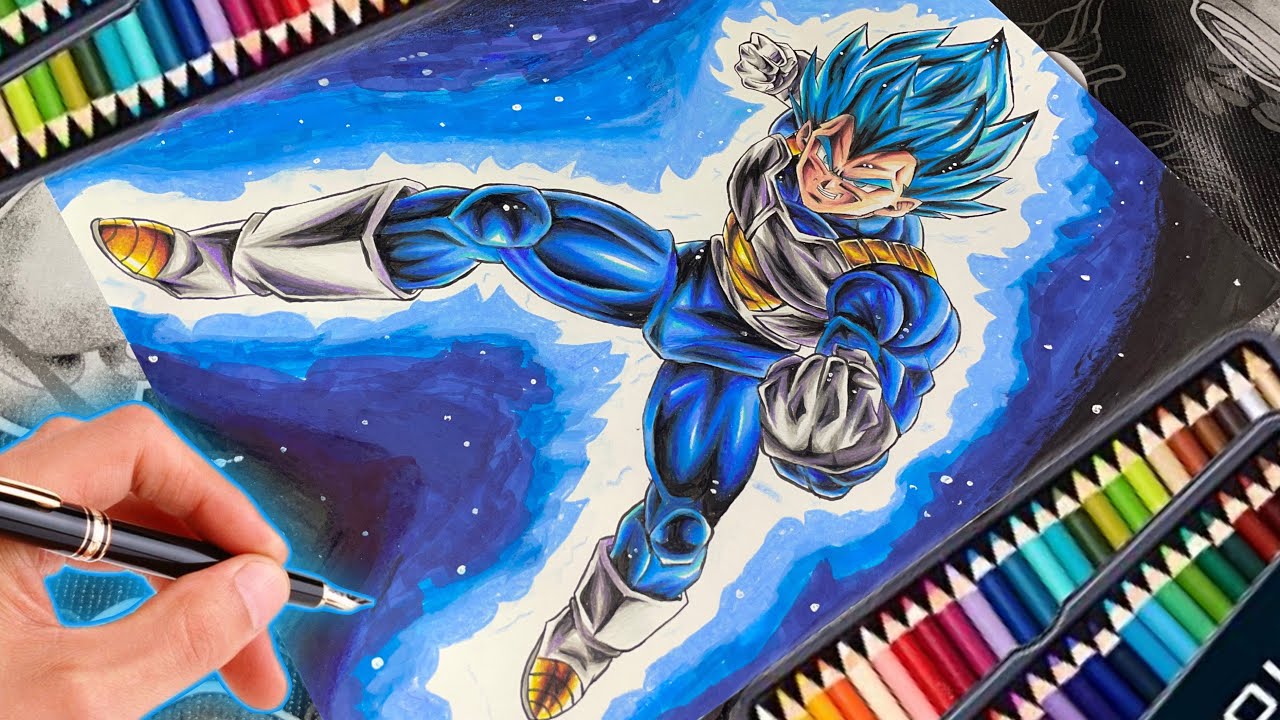 “Epic Drawing of Super Saiyan Blue Vegeta|Dragon Ball Legends💥” - YouTube