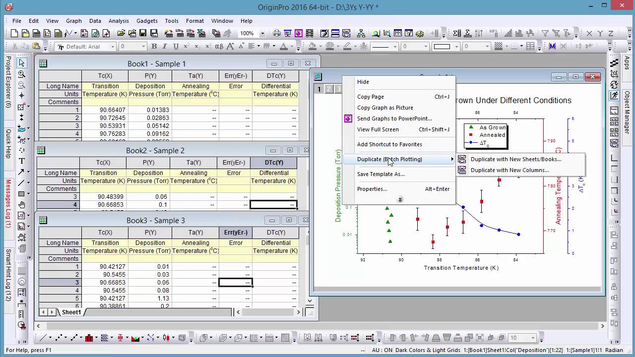 Quick Overview of Graphing in Origin 2016 - YouTube