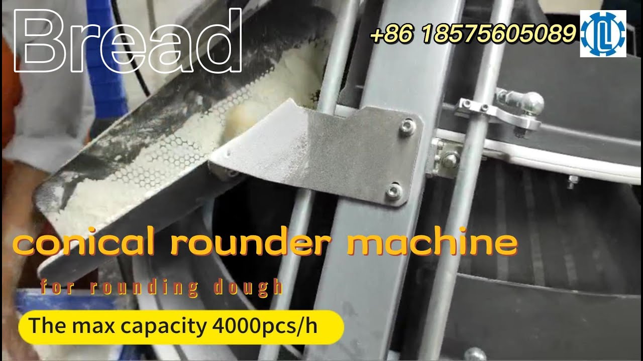 automatic conical rounder machine for dough rounding - YouTube