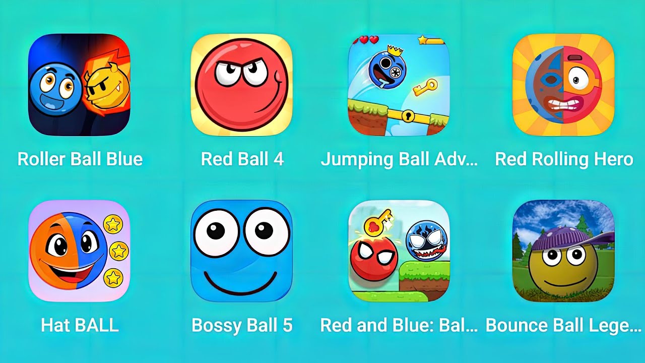 Roller Ball Blue, Red Ball 4, Jumping Ball Adventure, Red Rolling Hero ...