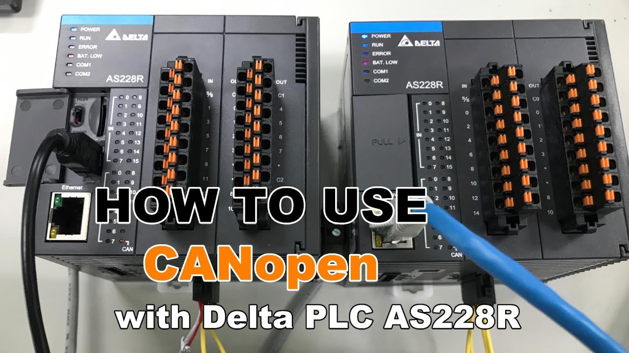 HOW TO USE CANopen with Delta PLC AS228R / 如何使用台達PLC AS228R 進行CANopen 通訊 / CANbus - YouTube