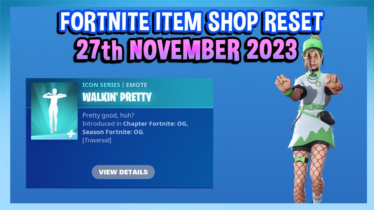 *NEW* WALKIN' PRETTY ICON EMOTE! (Fortnite Item Shop Reset 27th ...