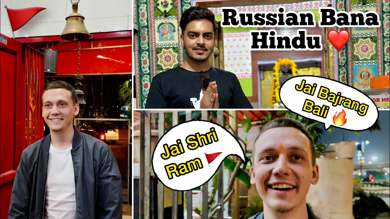 Russian visits Hindu Temple in India for First Time 😍🙏🏻 - YouTube