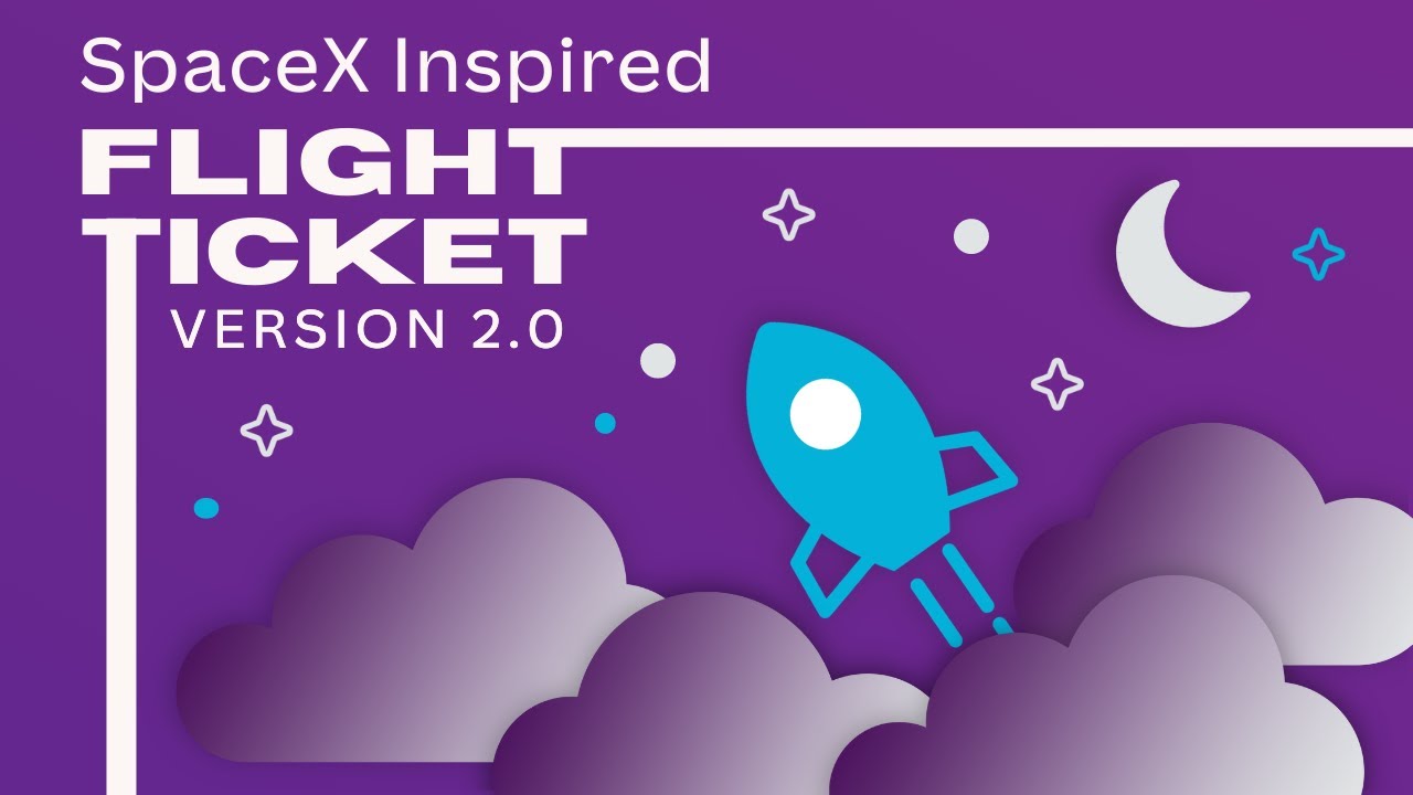 [VERSION 2.0] Flight Ticket Inspired by SpaceX: Canva Tutorial - YouTube