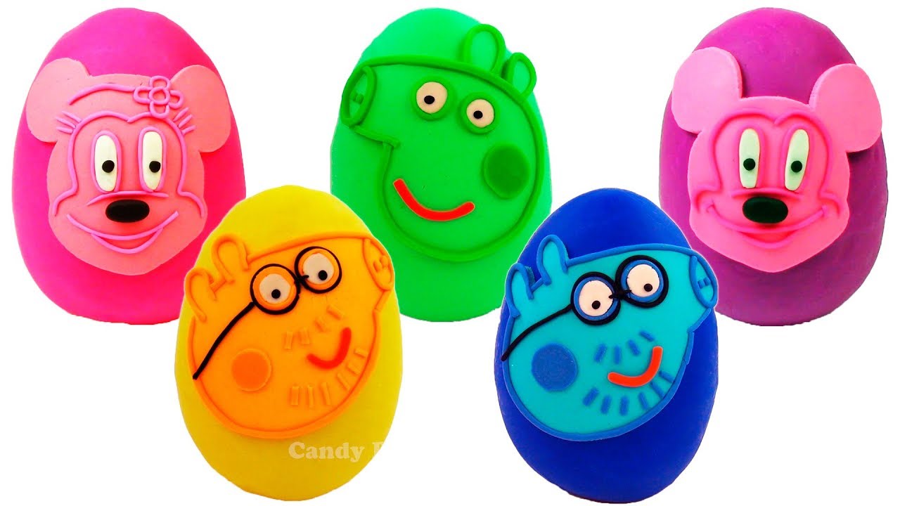Huge Play Doh Surprise Eggs Mouse and Pig | Learn Colors with Play Doh ...