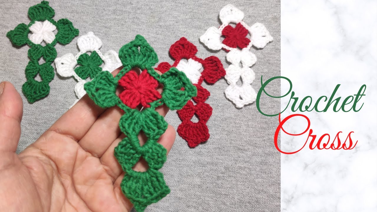 CROCHET CROSS CHRISTMAS TREE ORNAMENT EASY CROCHET CROSS PATTERN HOW TO ...