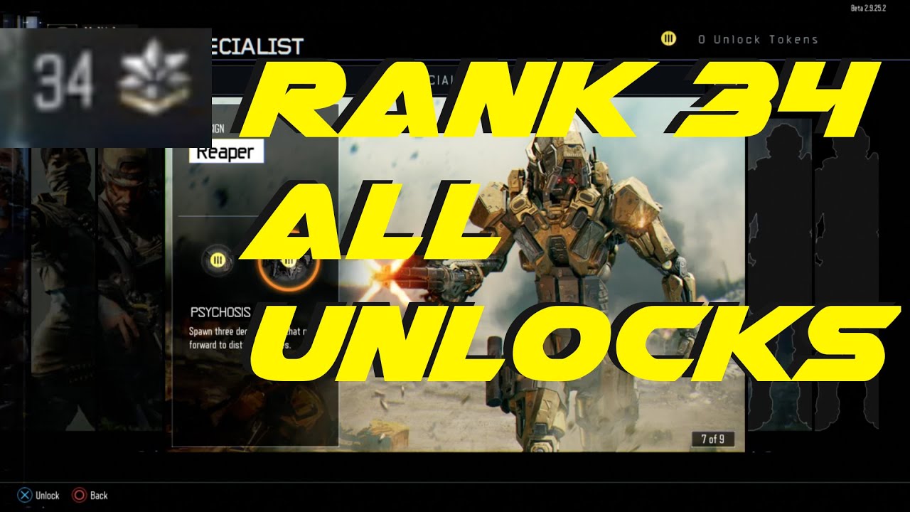 Call Of Duty Black Ops 3 beta - I'M RANK 34 NEW MAX LEVEL + UNLOCKS ...