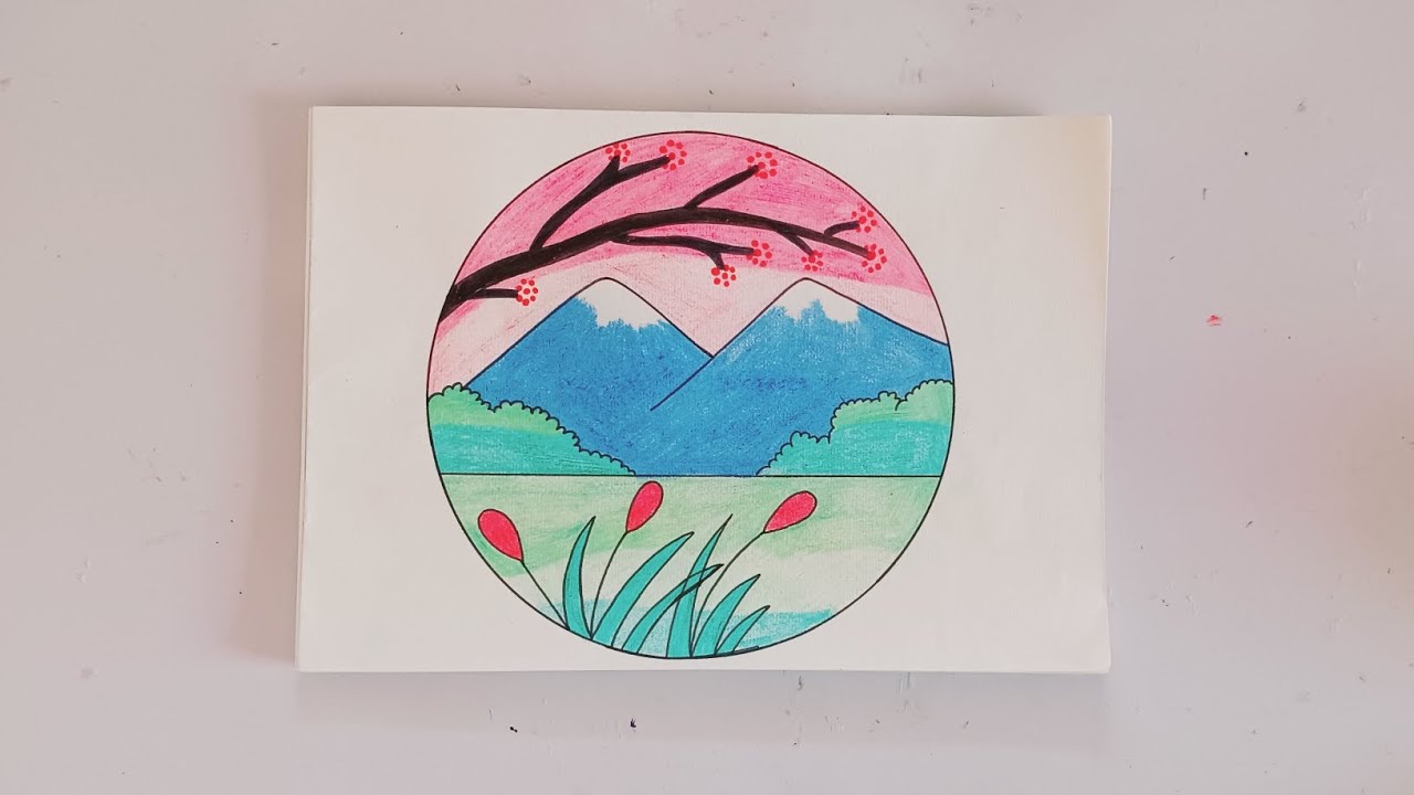 DIY beautiful drawing scenery ll Beautiful Drawing - YouTube