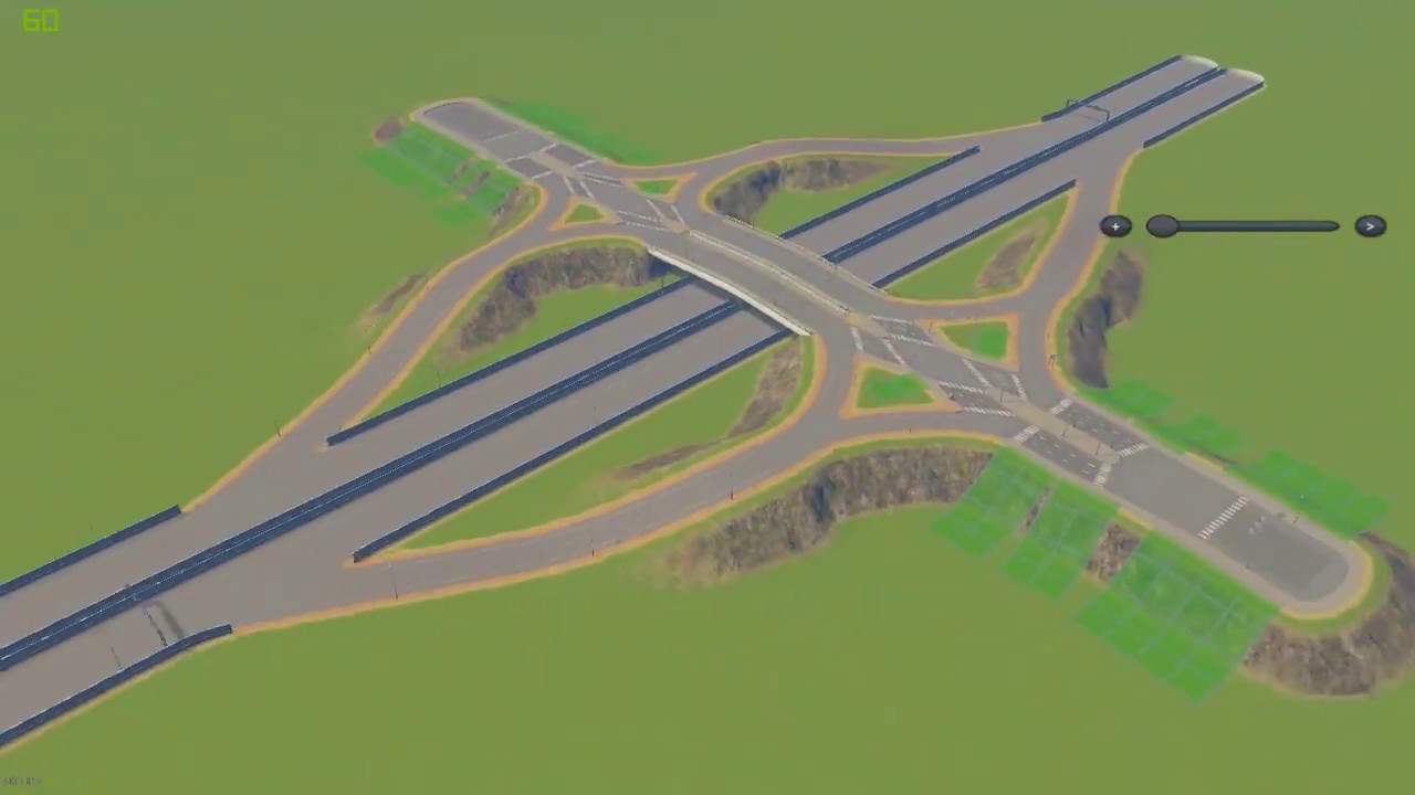 TOP-DDI (Diverging Diamond Intechange) Cities Skylines - YouTube