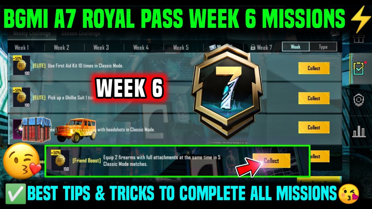 A7 WEEK 6 MISSION | BGMI WEEK 6 MISSIONS EXPLAINED | A7 ROYAL PASS WEEK ...