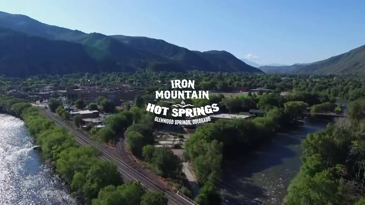 Aerial Views of Iron Mountain Hot Springs in Glenwood Springs, Colorado ...