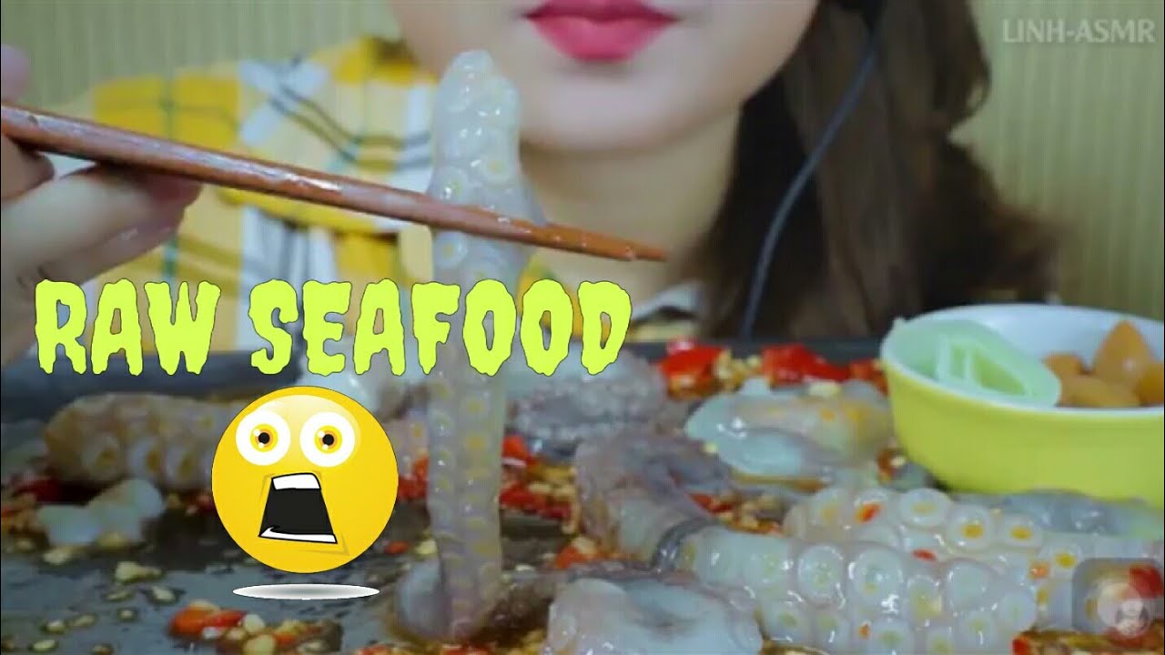 ASMR MUKBANG EATING RAW OCTOPUS, SQUID PLATTER, CUTTLEFISH, GEODUCKS ...