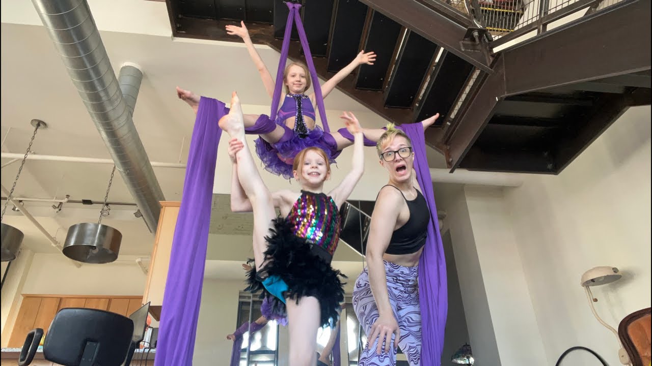 Our CRAZIEST aerial circus tricks! Pole family circus - YouTube