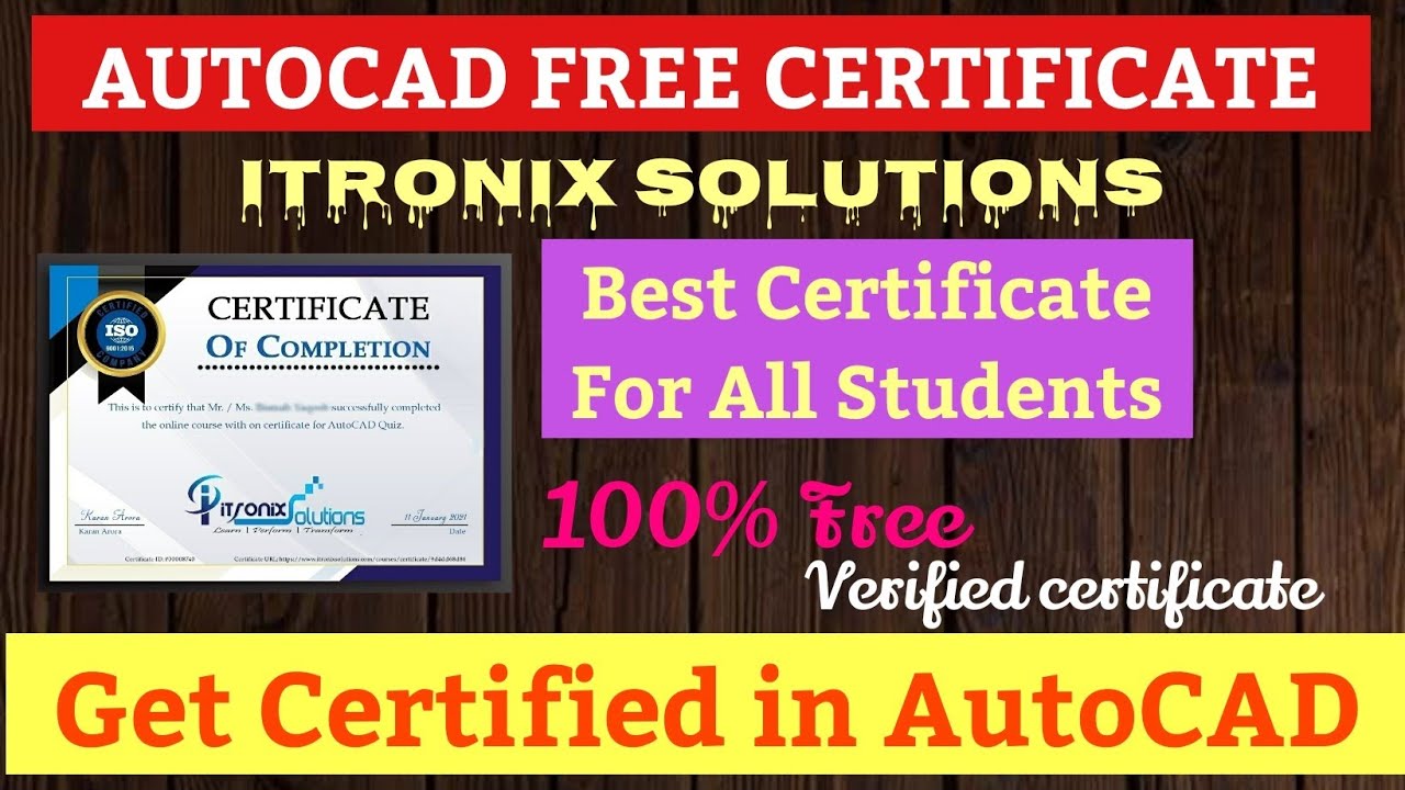 AutoCAD Free Certificate | Verified Certificate From Itronix Solutions ...