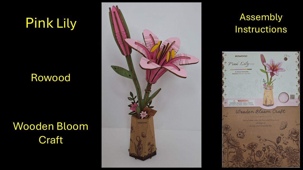 Flower - Pink Lily from Rowood, Wooden Bloom Craft TW071 - YouTube
