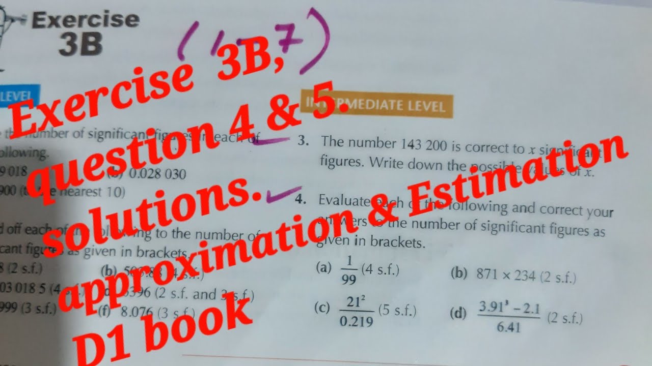 Exercise 3B || question no 4 || q5 || approximation and estimation ...