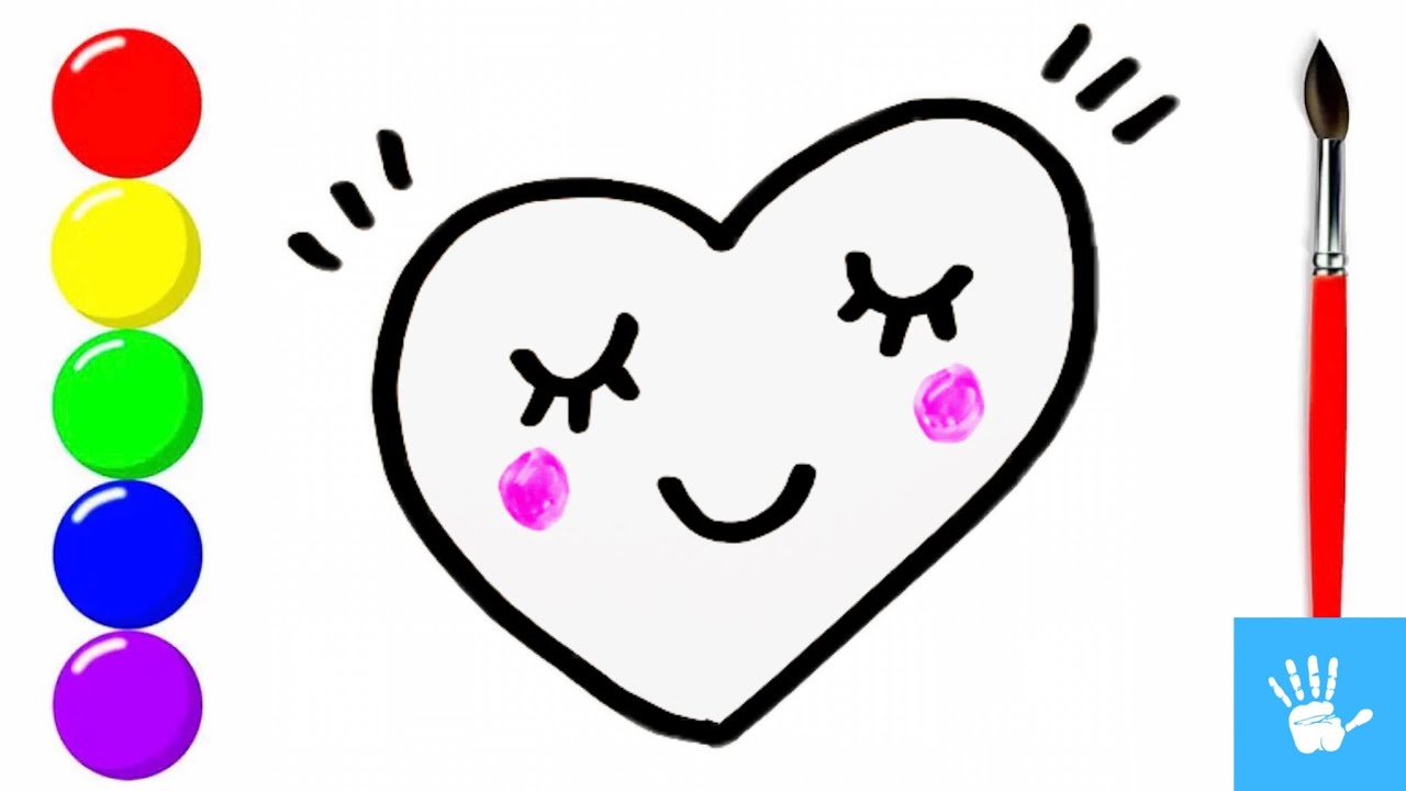 How To Draw a Cute Heart for Children | Bolalar uchun yurak chizish ...