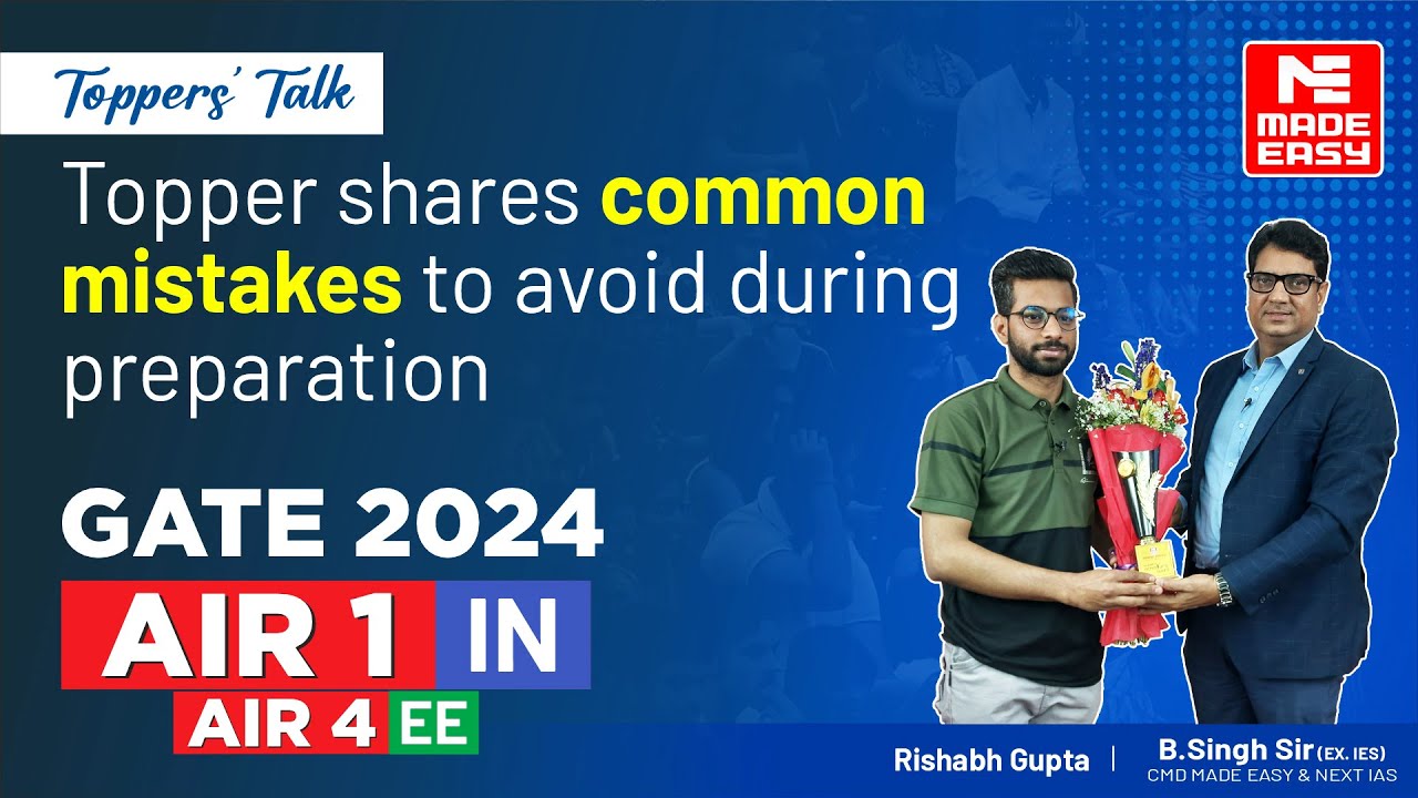 GATE 2024 Topper | Instrumentation Engineering, AIR-1, Rishabh Gupta ...