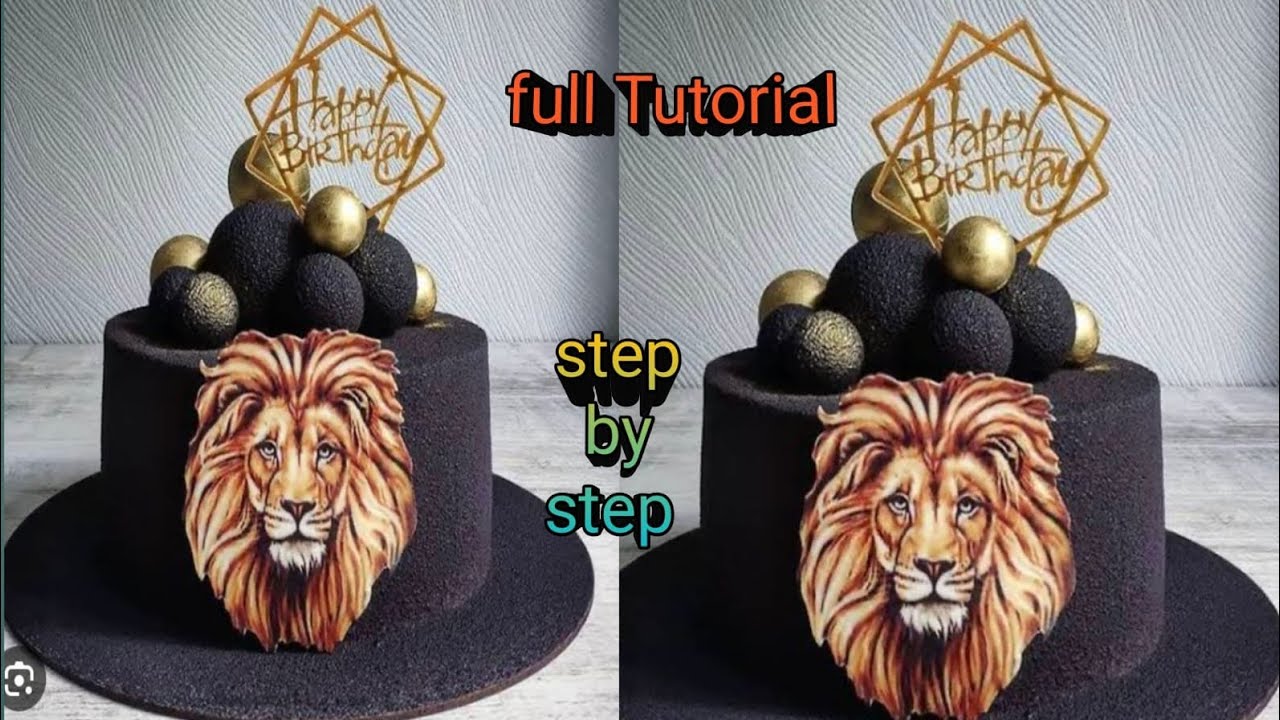 How To Make Velvet Spray Cake | Birthday Cake Design | Lion King ...