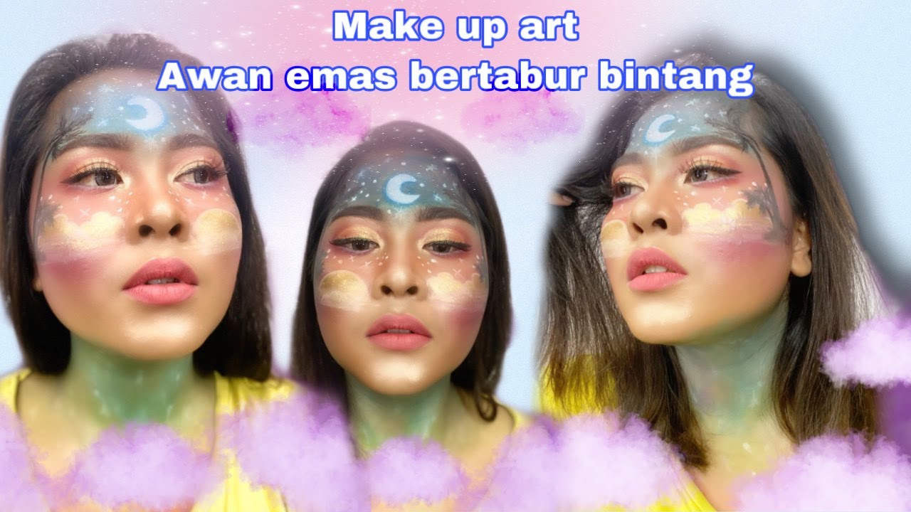 CARA MEMBUAT MAKEUP ART AWAN | TUTORIAL MAKEUP AWAN - YouTube