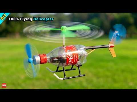 How to Make 100% Flying Helicopter using Plastic Bottle | Step by Step