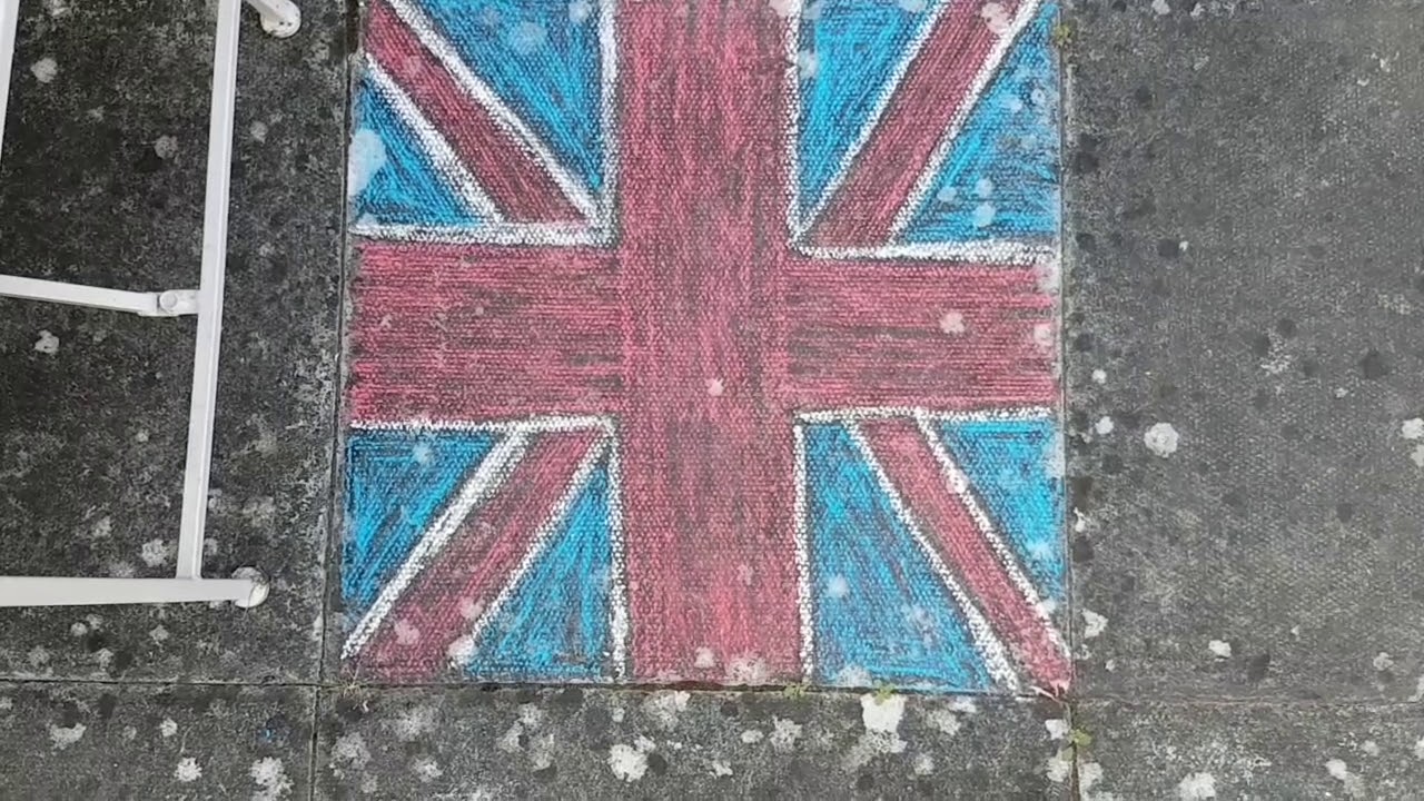 Flag Drawing in Chalk for VE Day 75th Anniversary - YouTube