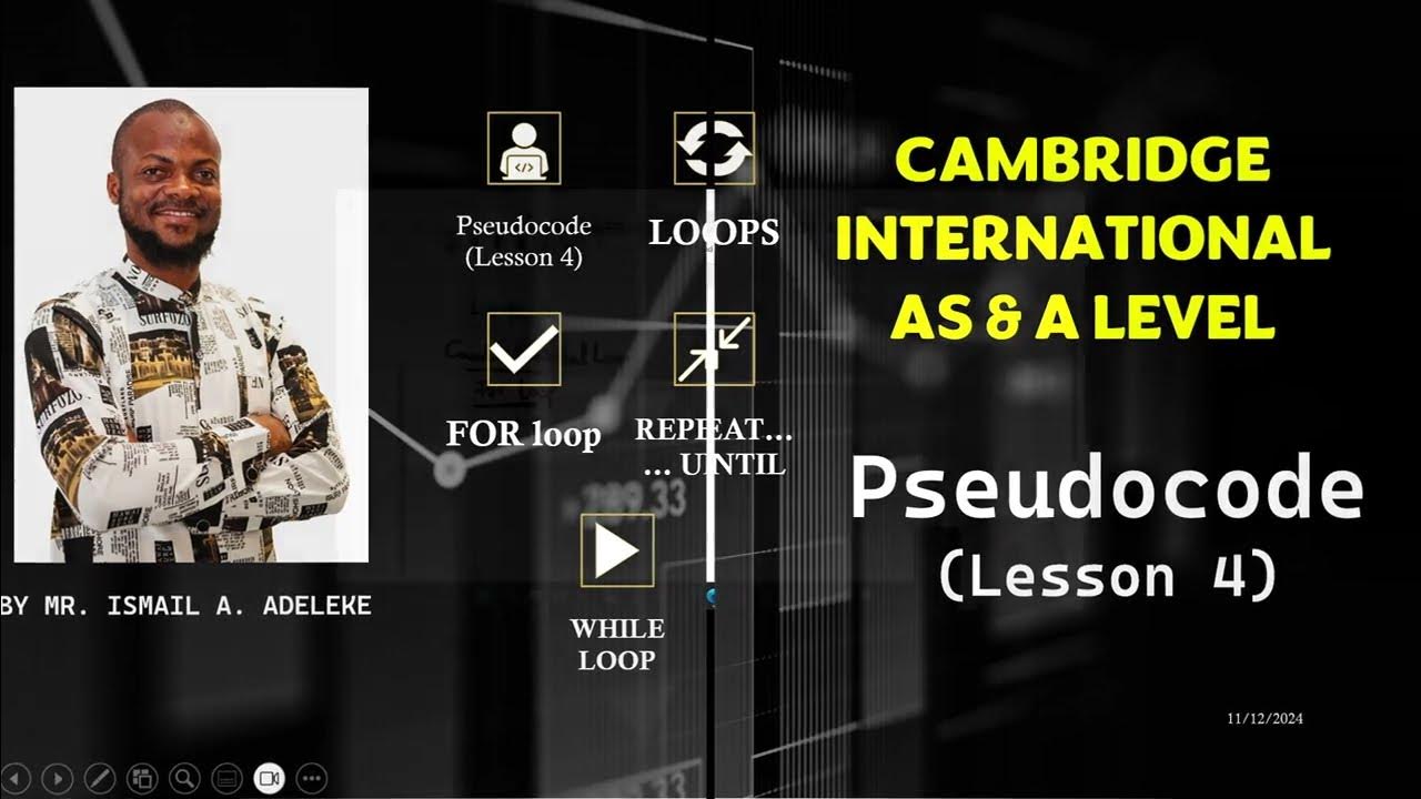 PSEUDOCODE lesson 4: LOOPS in Pseudocode, Example question, 9618 Cambridge CAIE - YouTube
